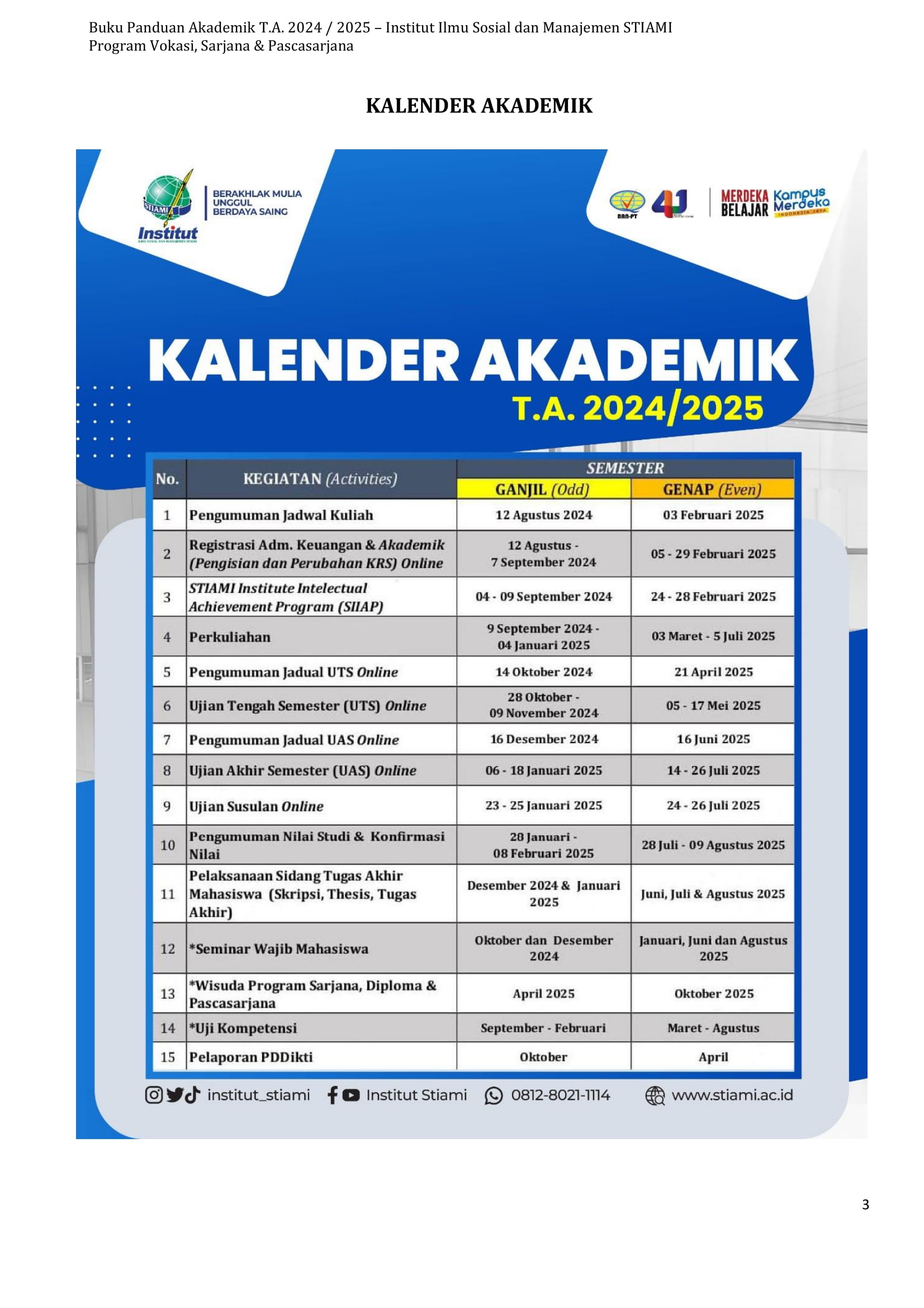 Kalender Akademik – PASCASARJANA